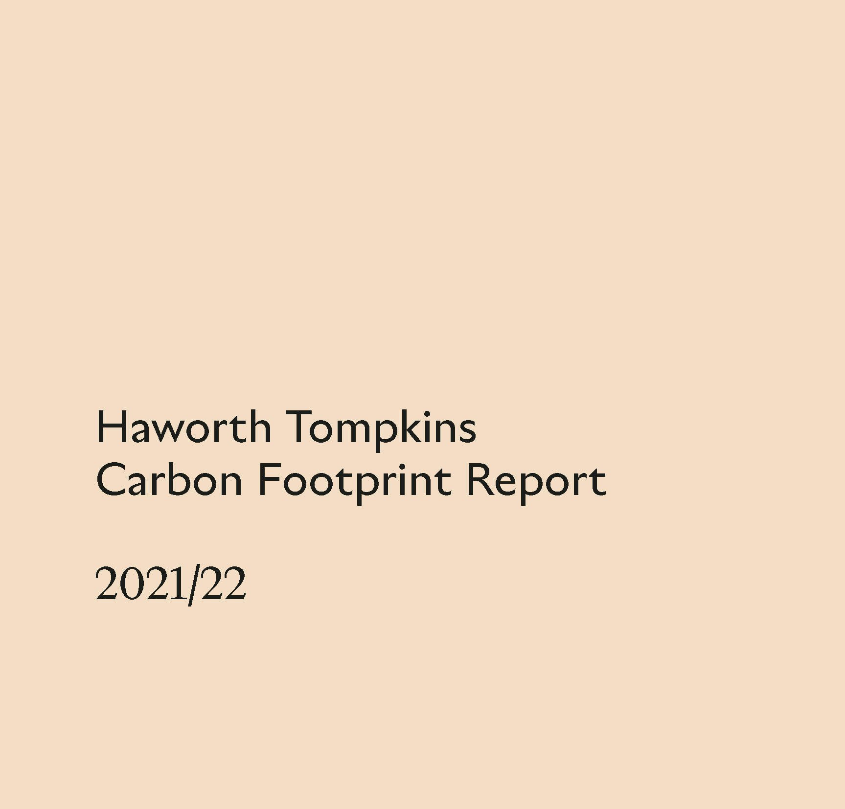 Our Carbon Footprint Report 2021/22 - Haworth Tompkins
